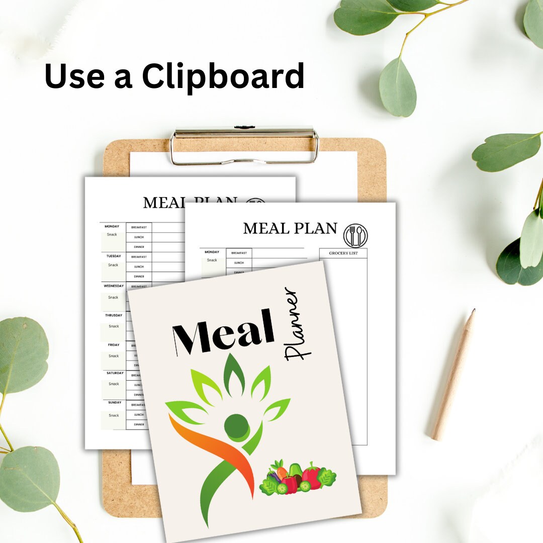 Meal Planner Printable Healthy Plan Downloadable Meal Organized Weekly ...
