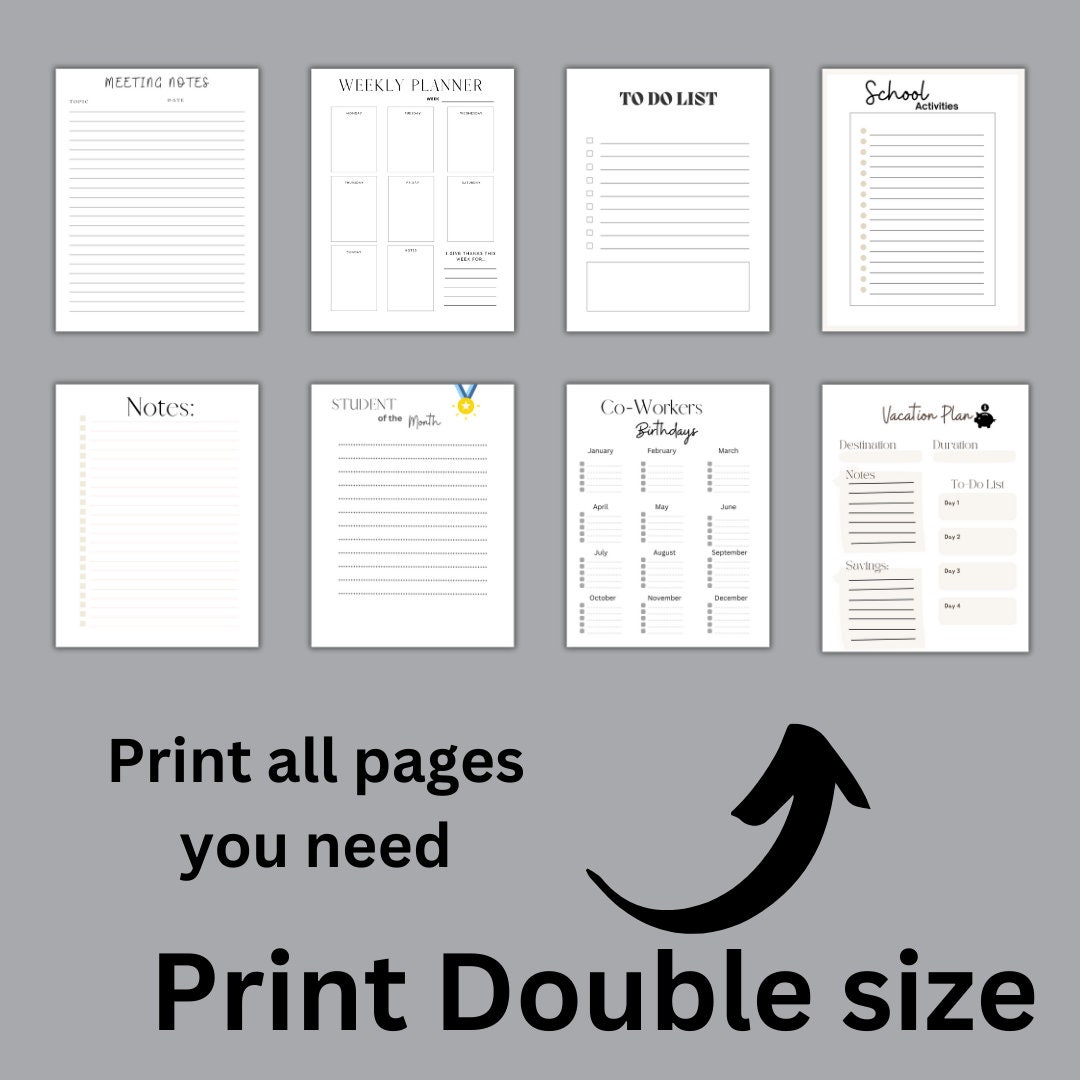 Custom School Principal Planner Printable and Downloadable, Digital ...