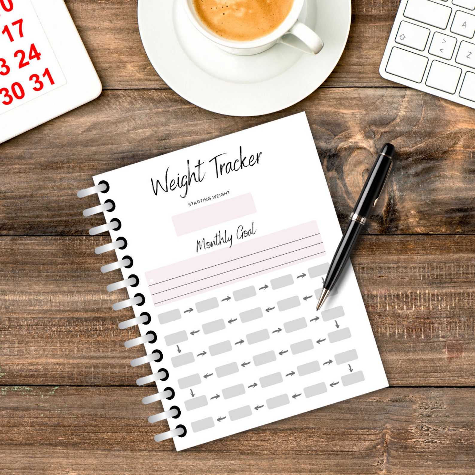 Weight Tracker Printable Planner, Stay Organized Daily Plan Print ...