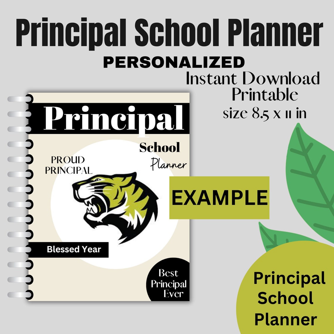 Personalized School Principal Planner Digital US Letter Size - Etsy
