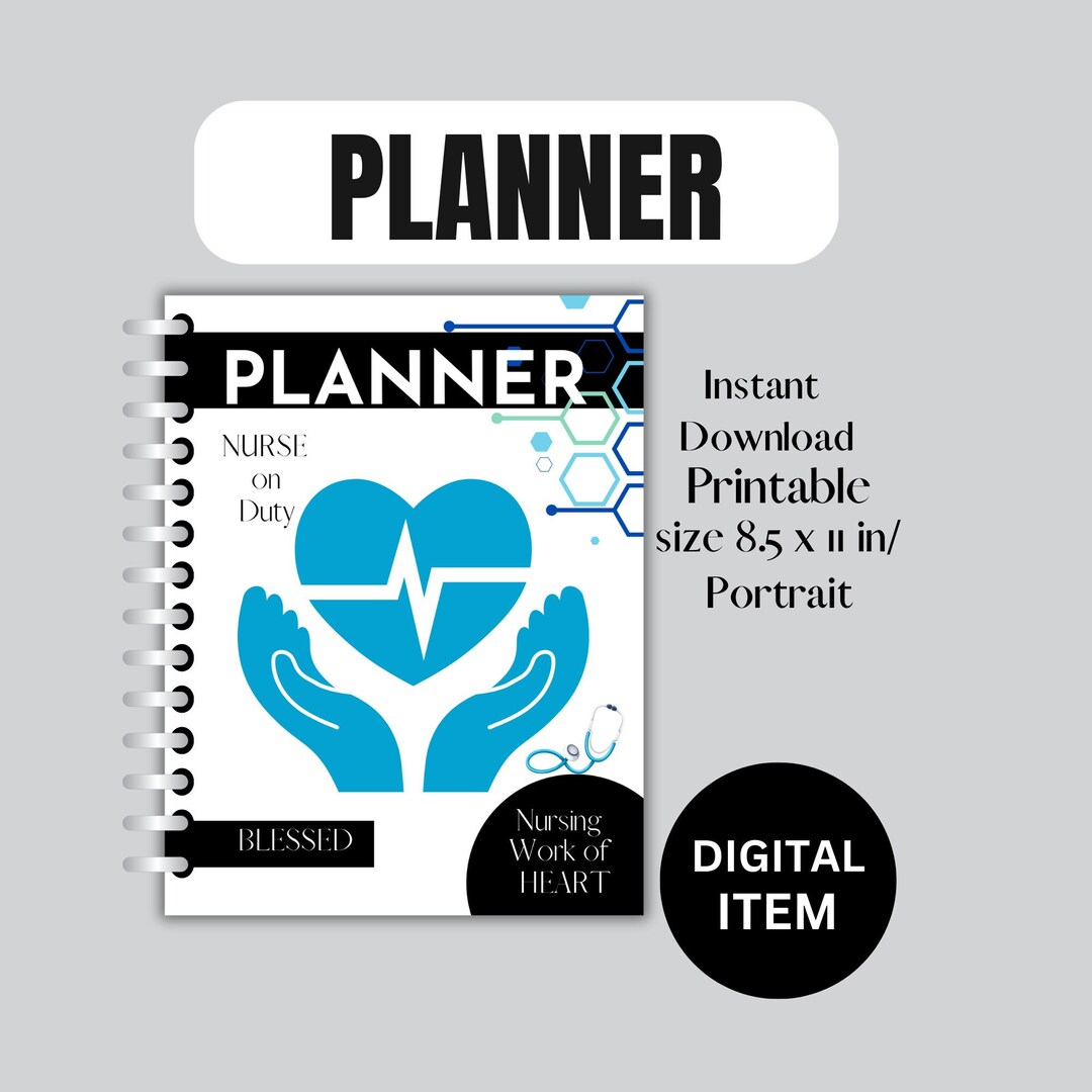 Nurse Planner Printable and Downloadable, Weekly and Productivity ...
