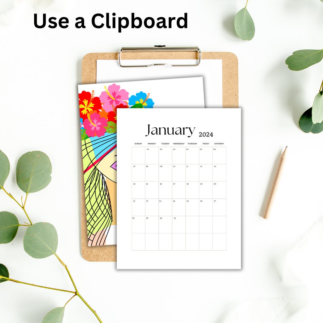 Bundle Digital Planner and Monthly Calendar 2024, Productivity Planner ...