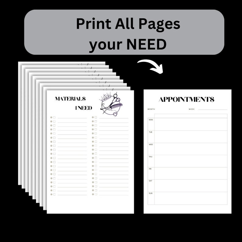 Stylist Appointment Book is Printable and Downloadable , This Digital ...