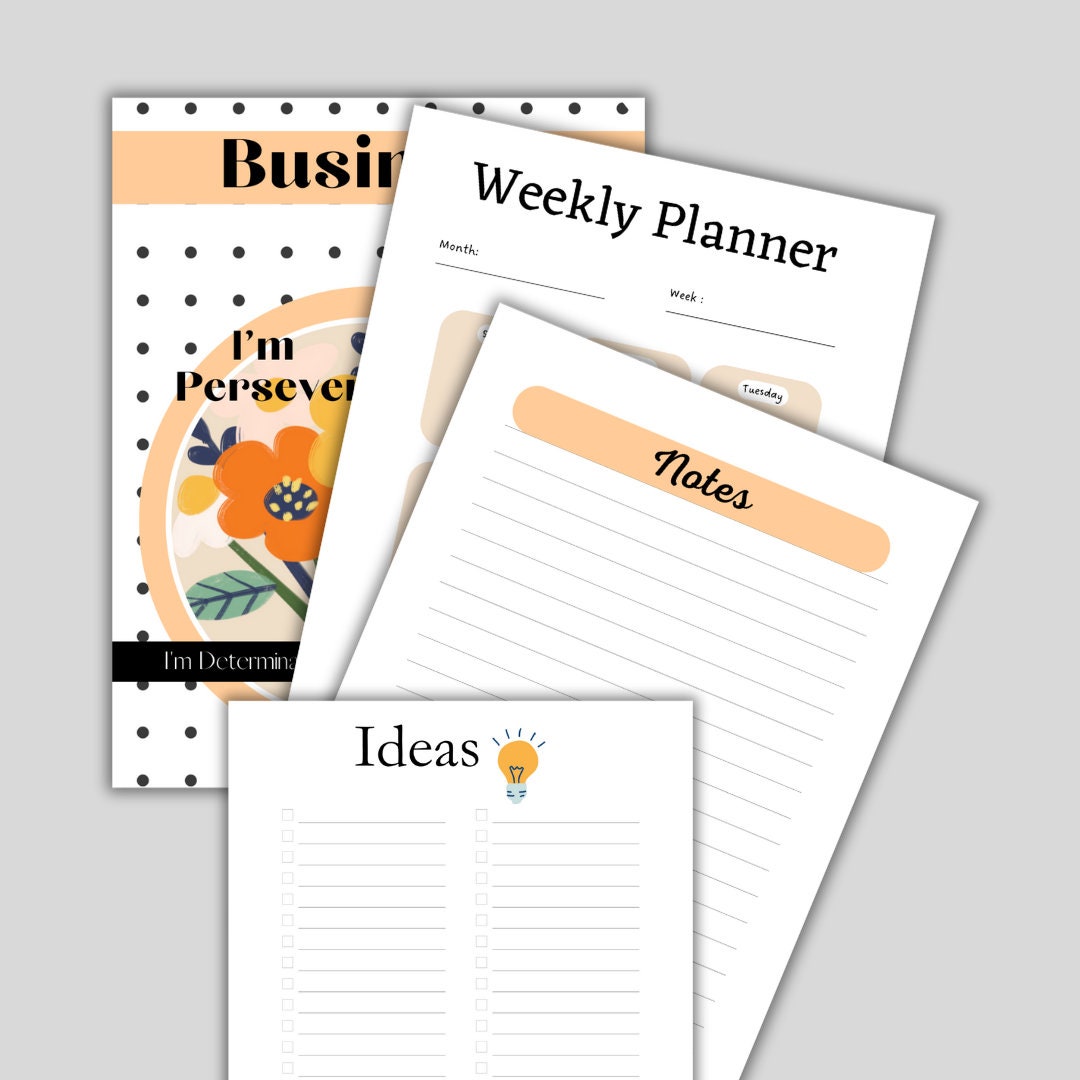 Business Planner Printable and Instant Download, Digital Planner Keeps ...