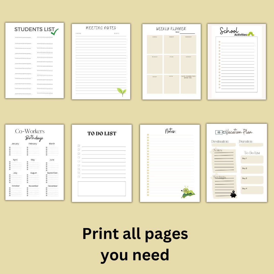 Teacher Planner Printable and Instant Download Keeps You Organized ...