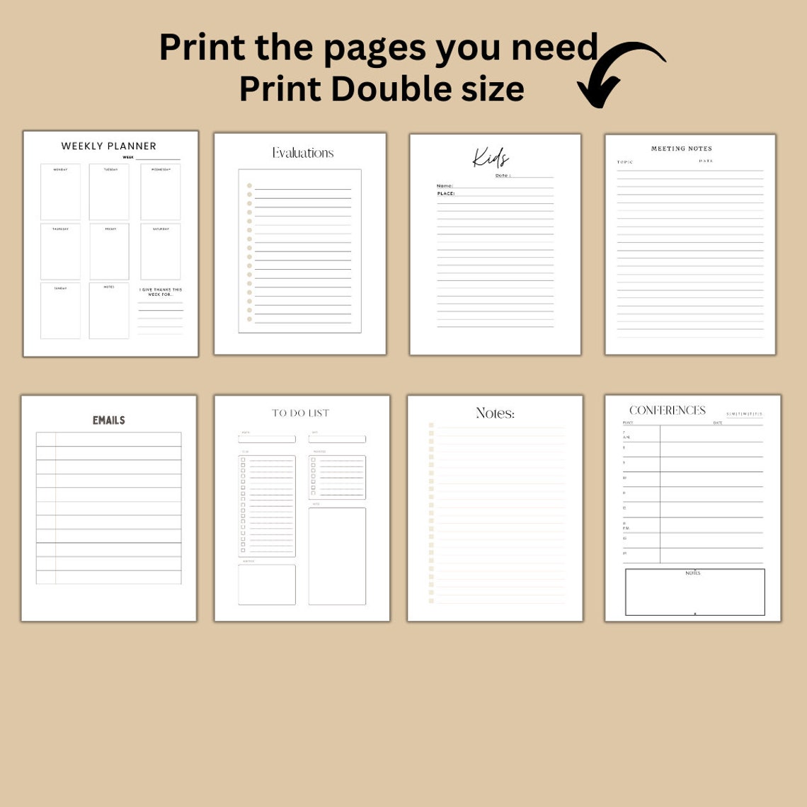 Therapist Planner, Printable and Instant Download, Weekly and ...