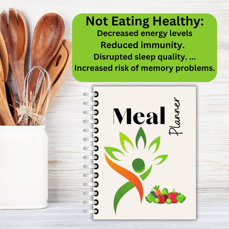 Meal Planner Printable Healthy Plan Downloadable Meal Organized Weekly ...