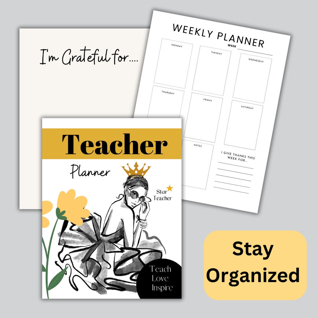 Teacher Planner Printable and Download Planner Print Back to School ...