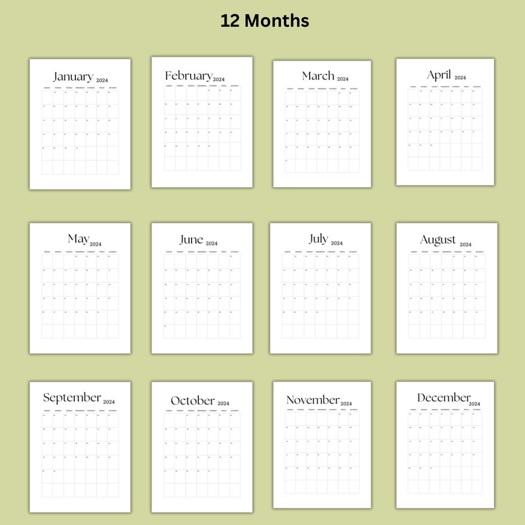 Bundle Digital Planner and Monthly Calendar 2024, Productivity Planner ...