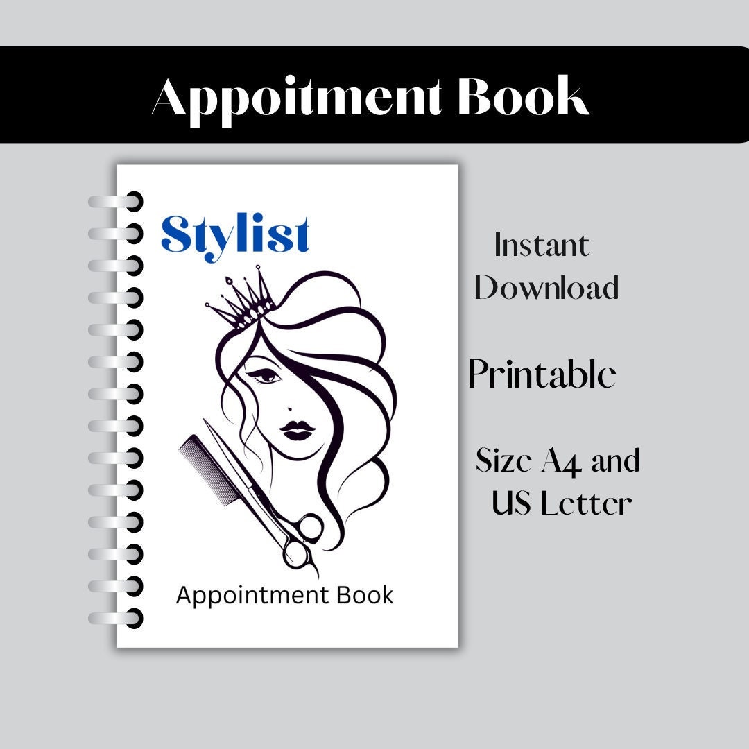 Stylist Appointment Book is Printable and Downloadable , This Digital ...