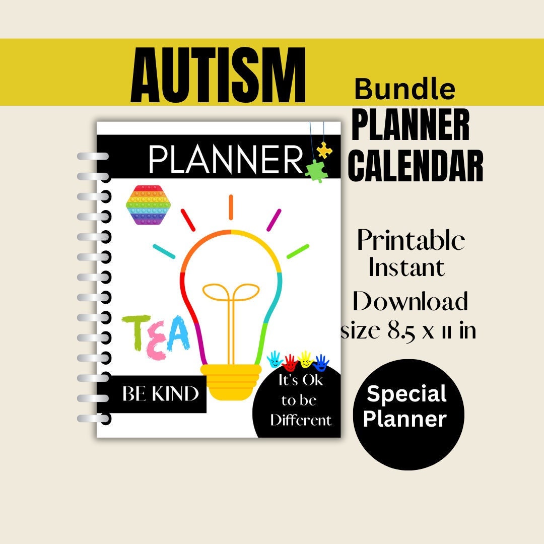 Bundle Autism Planner 7 Calendar Daily Routine Keeps You Organized With ...