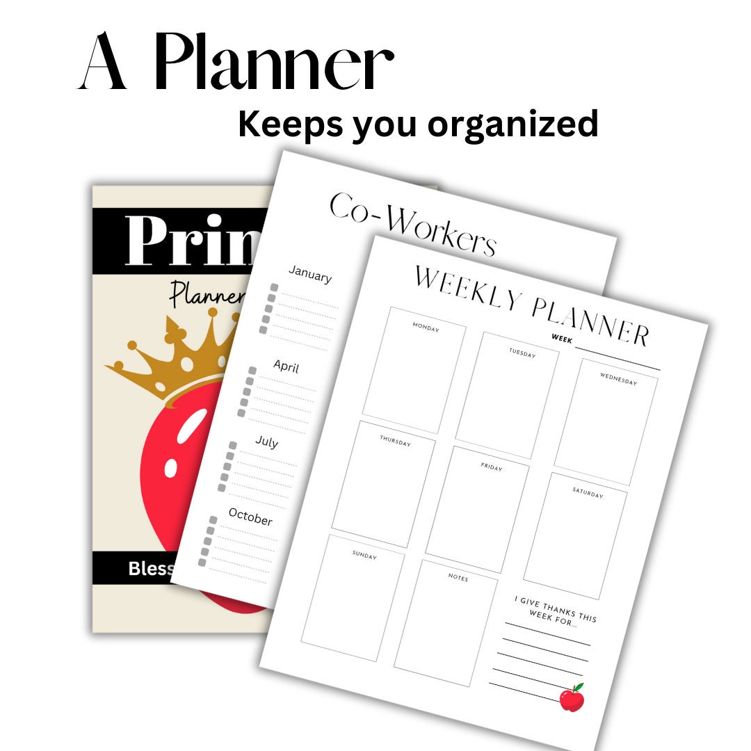 School Principal Planner Digital US Letter Size, Printable Yearly ...