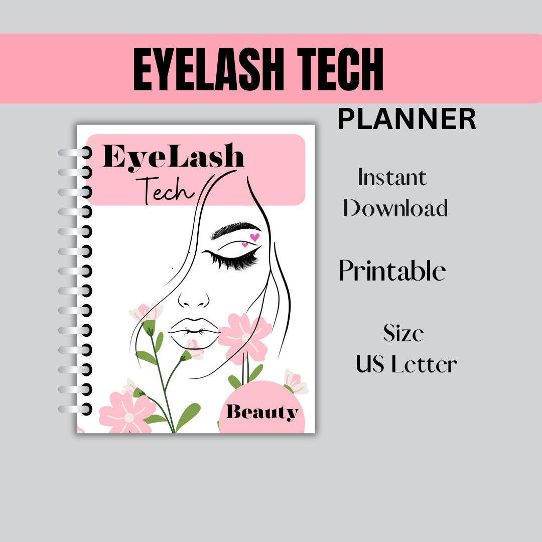 Eyelash Tech Planner Printable and Downloadable, Keeps You Organized ...