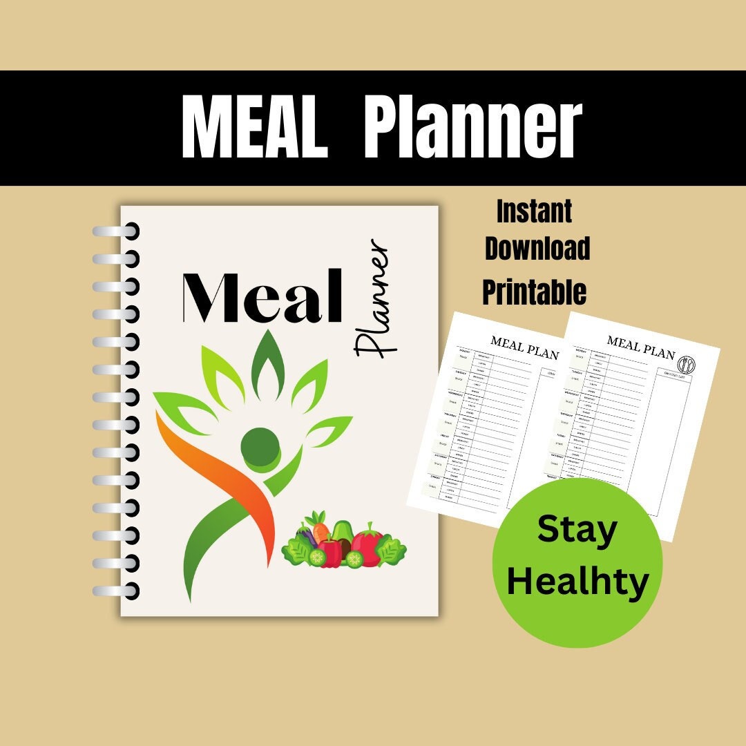 Meal Planner Printable Healthy Plan Downloadable Meal Organized Weekly ...