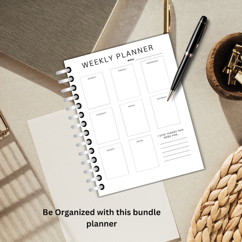 Bundle Digital Planner and Monthly Calendar 2024, Productivity Planner ...