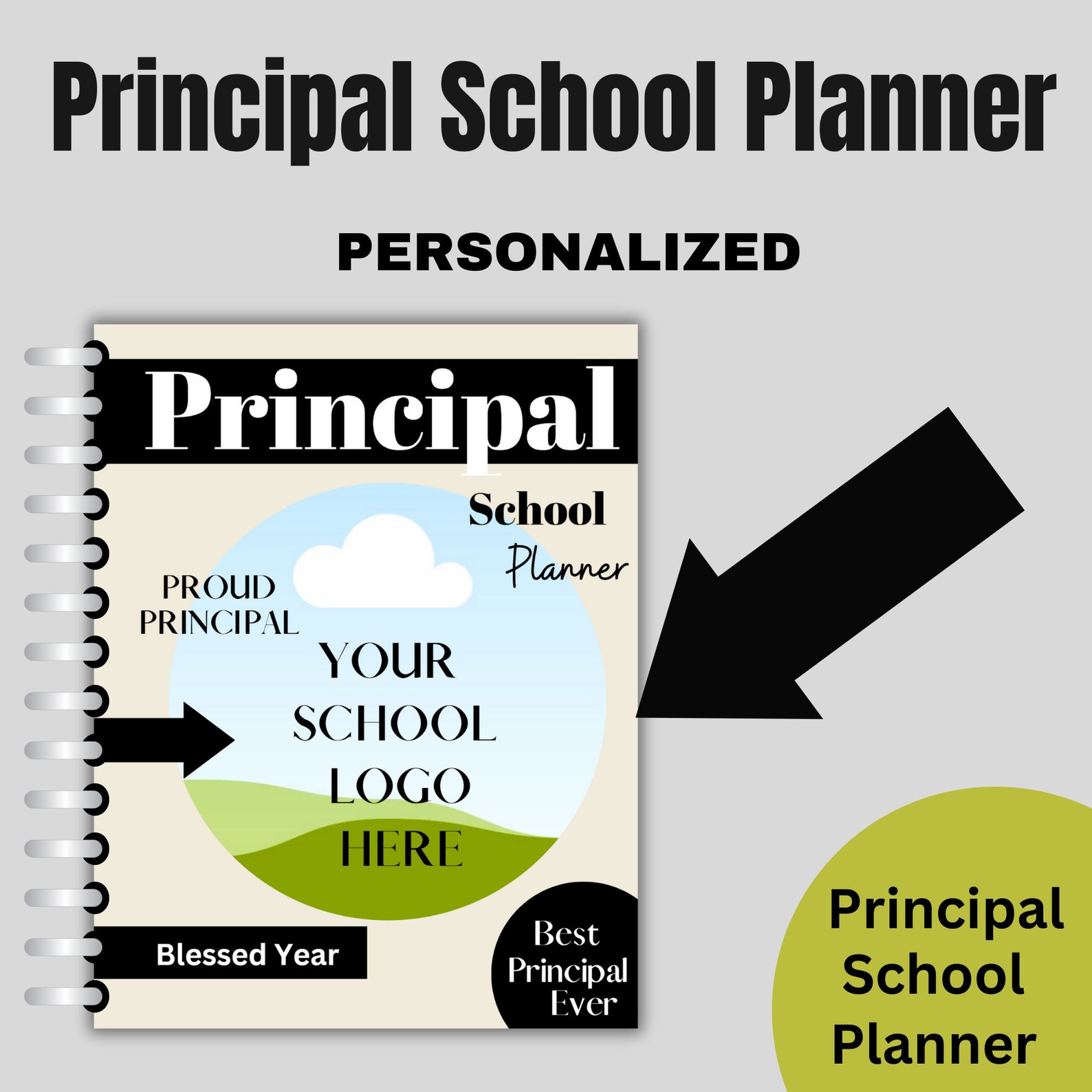 Personalized School Principal Planner Digital US Letter Size - Etsy