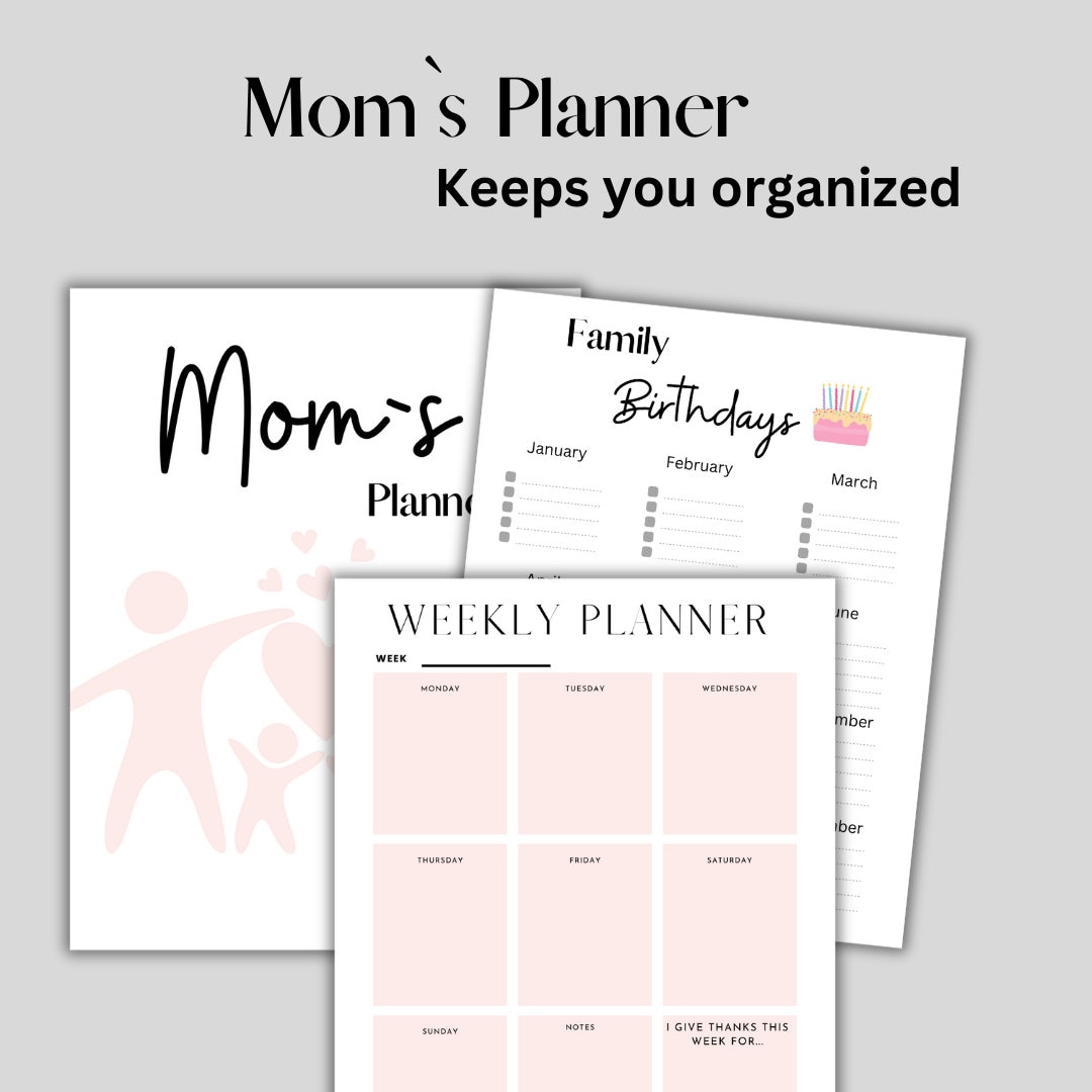 Moms Planner Keeps You Organized Yearly With Your Family Activities ...