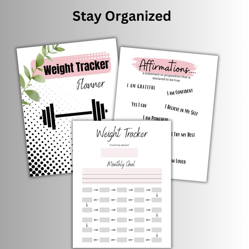 Weight Tracker Printable Planner, Stay Organized Daily Plan Print ...
