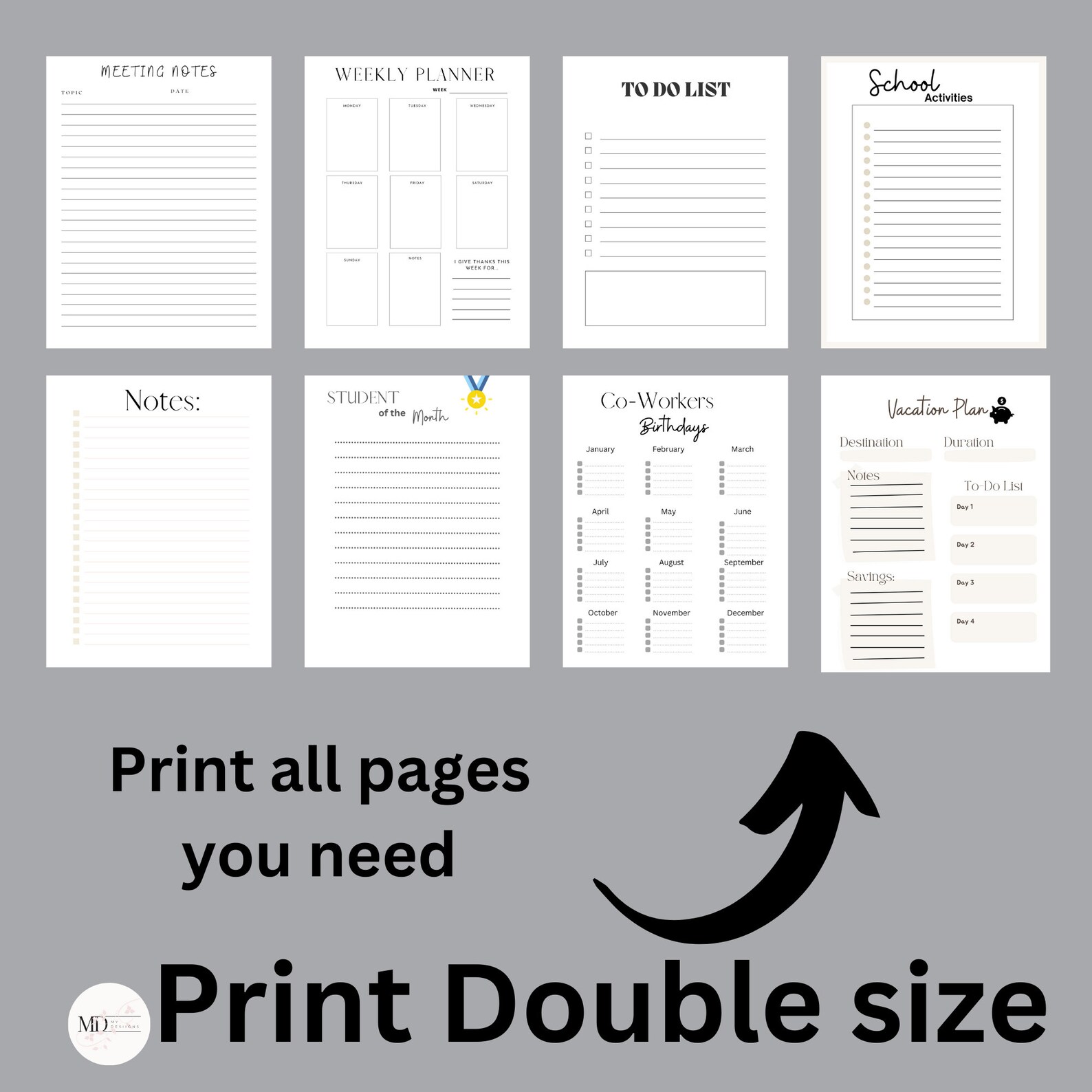 Personalized School Principal Planner Digital US Letter Size - Etsy