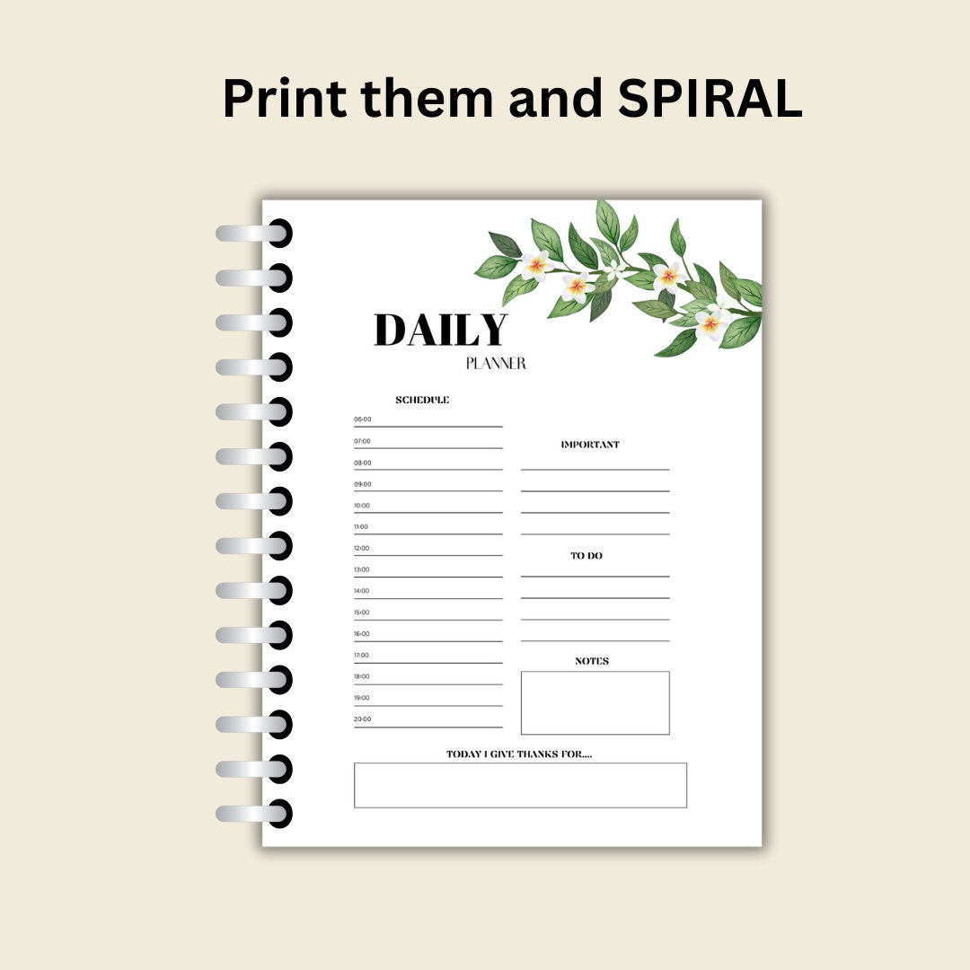 Printable Daily Planner, Downloadable Hourly Planner Keeps You ...