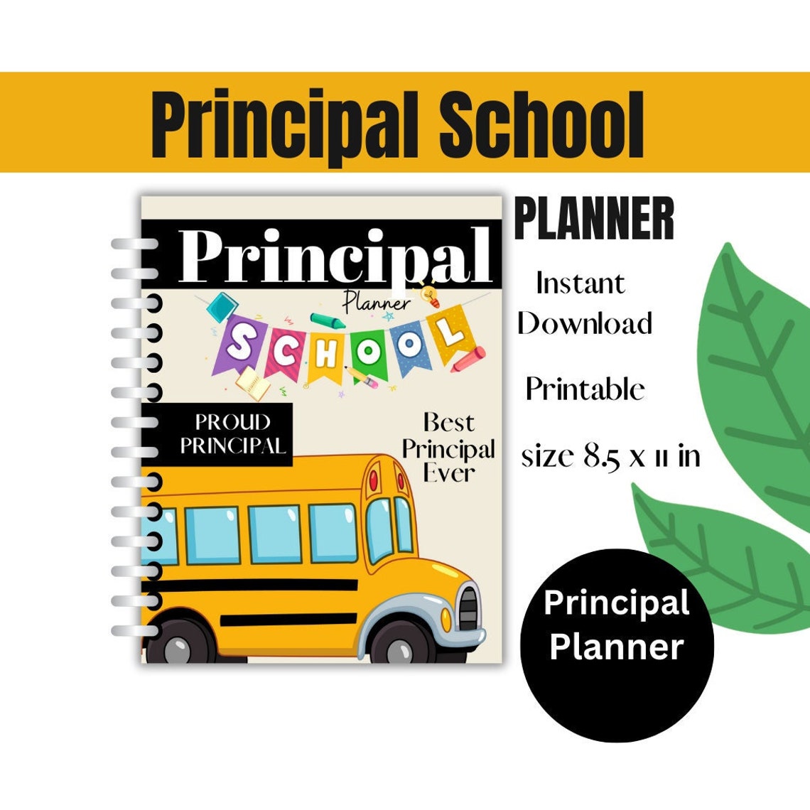 School Principal Planner Printable and Downloadable, Digital Item Keeps ...
