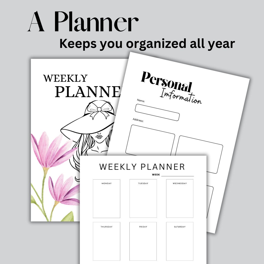 Weekly Planner Printable and Downloadable, Yearly and Productivity ...