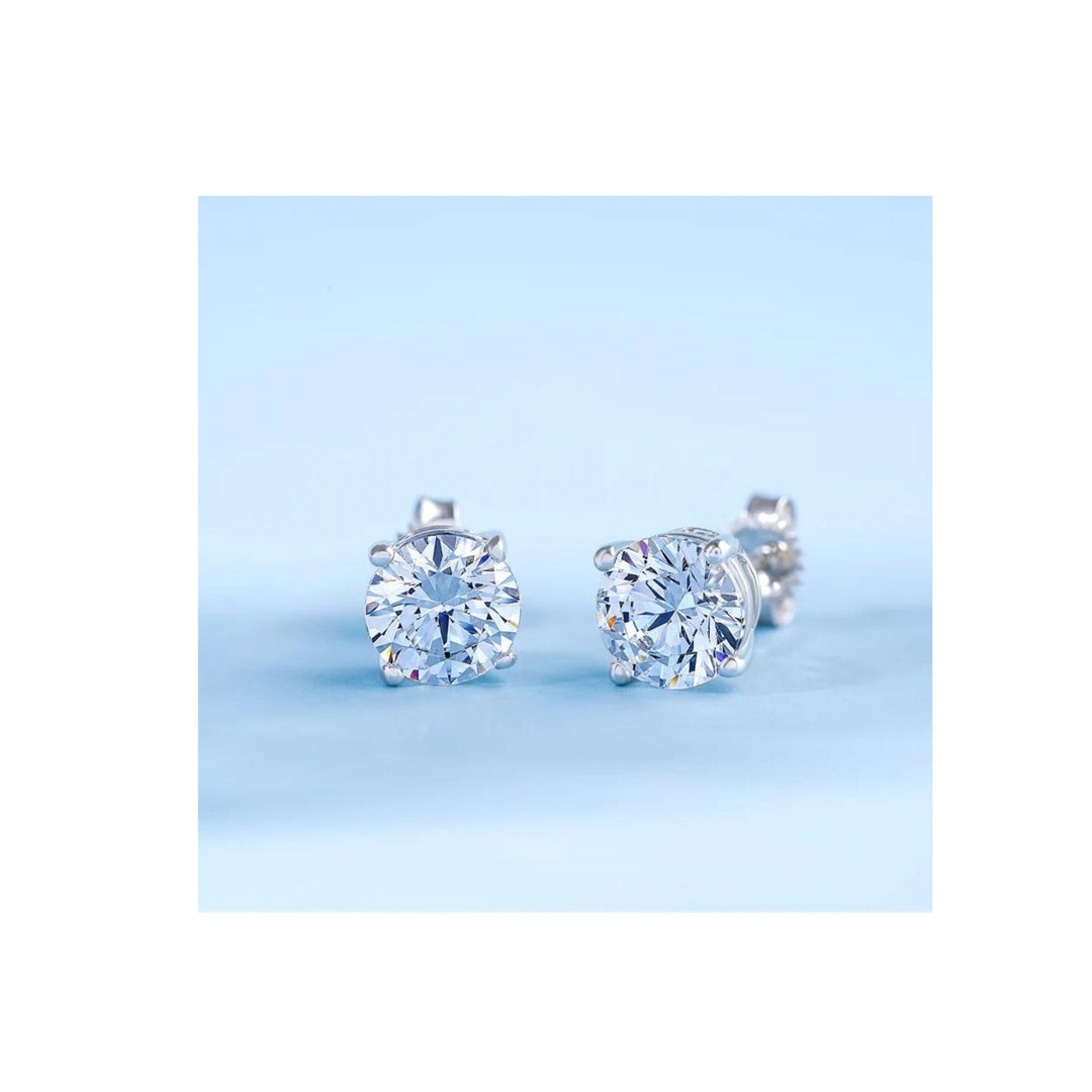 Classic Push Back Earrings Real 14k White Gold Push Back Earrings Studs ...
