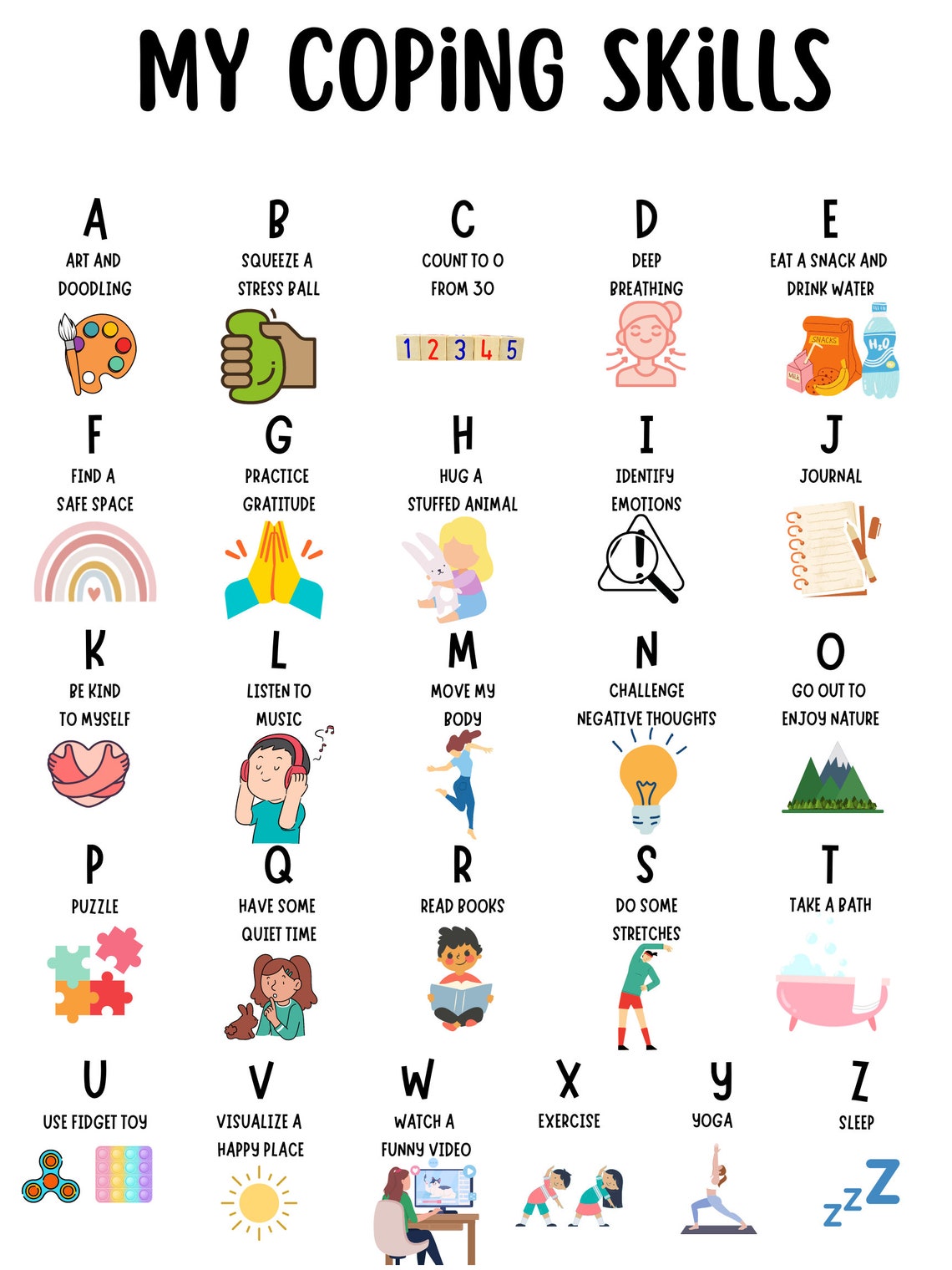 My Coping Skills Sheet - Etsy