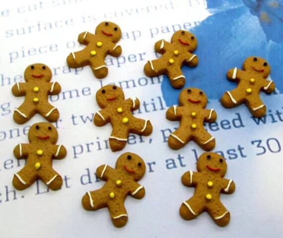 10 Mini Christmas Gingerbread Resin Flatbacks - Etsy