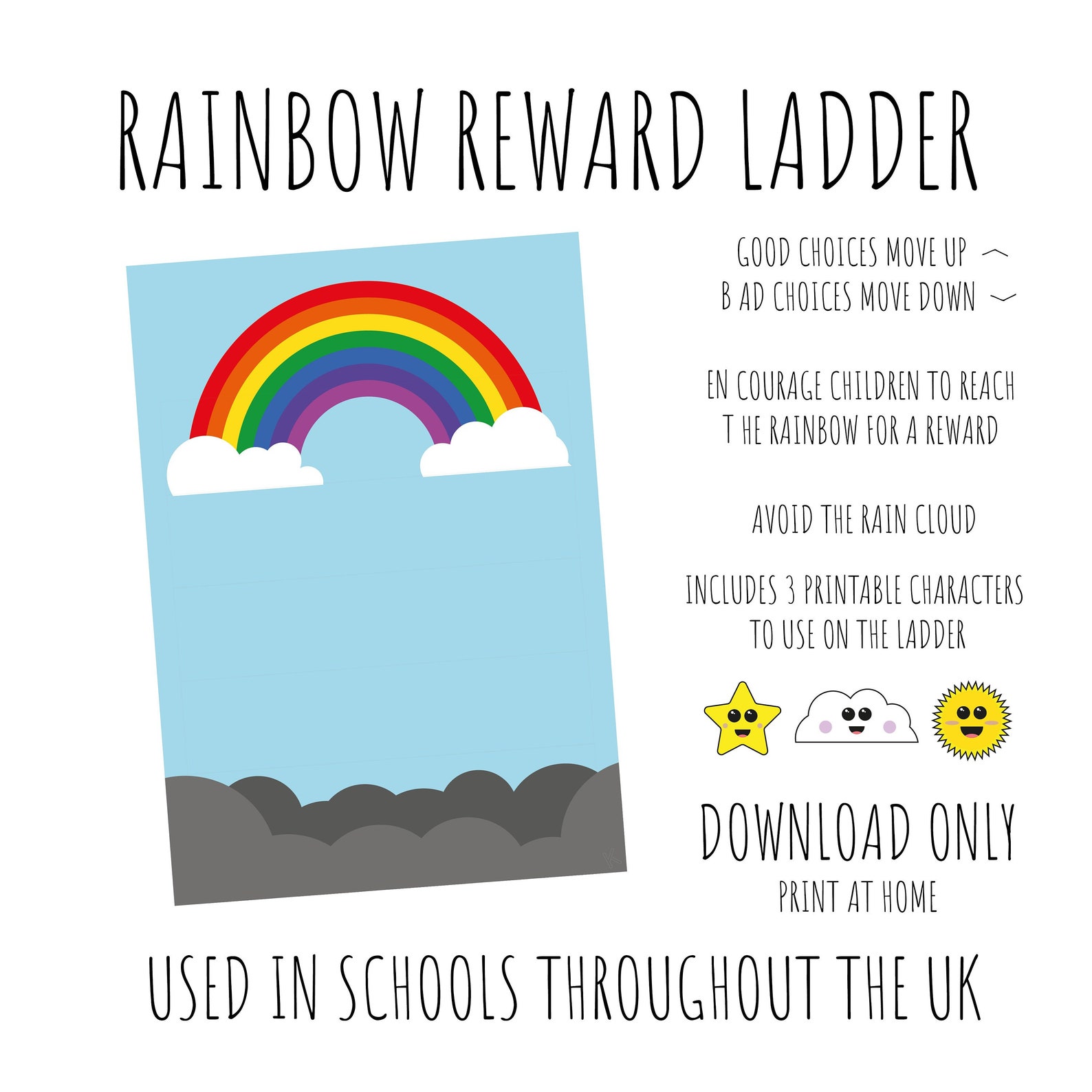 Rainbow Reward Ladder Used in Schools in the UK - Etsy UK