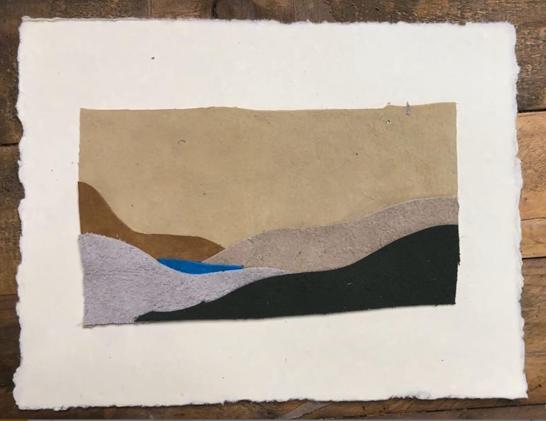 Handmade Leather Landscape Collage: Coastal California Art (8.5x11) - Etsy