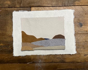 Handmade Leather Landscape Collage #5 - Coastal California Beach Art on ...