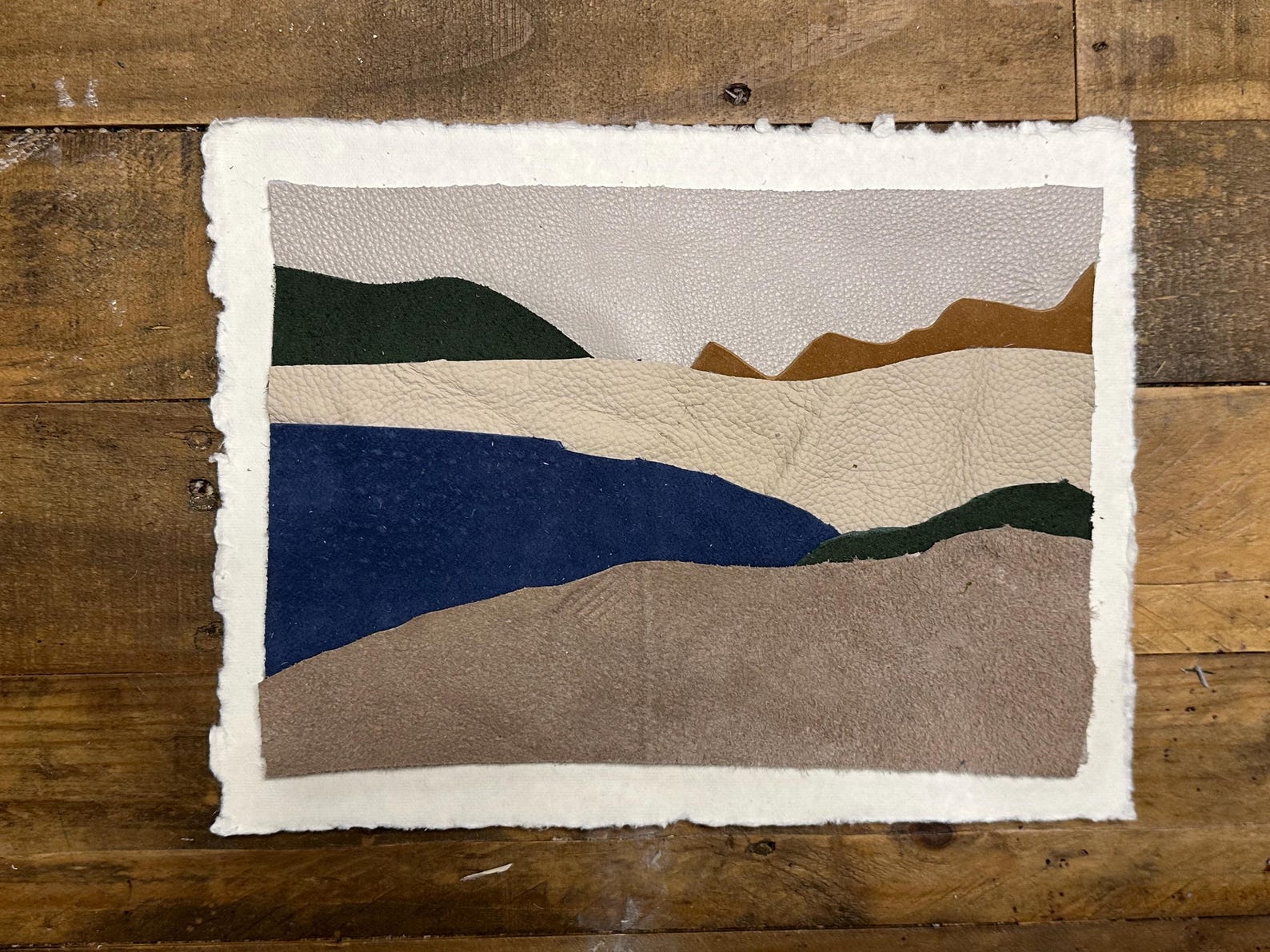Handmade Leather Landscape Collage #5 - Coastal California Beach Art on ...