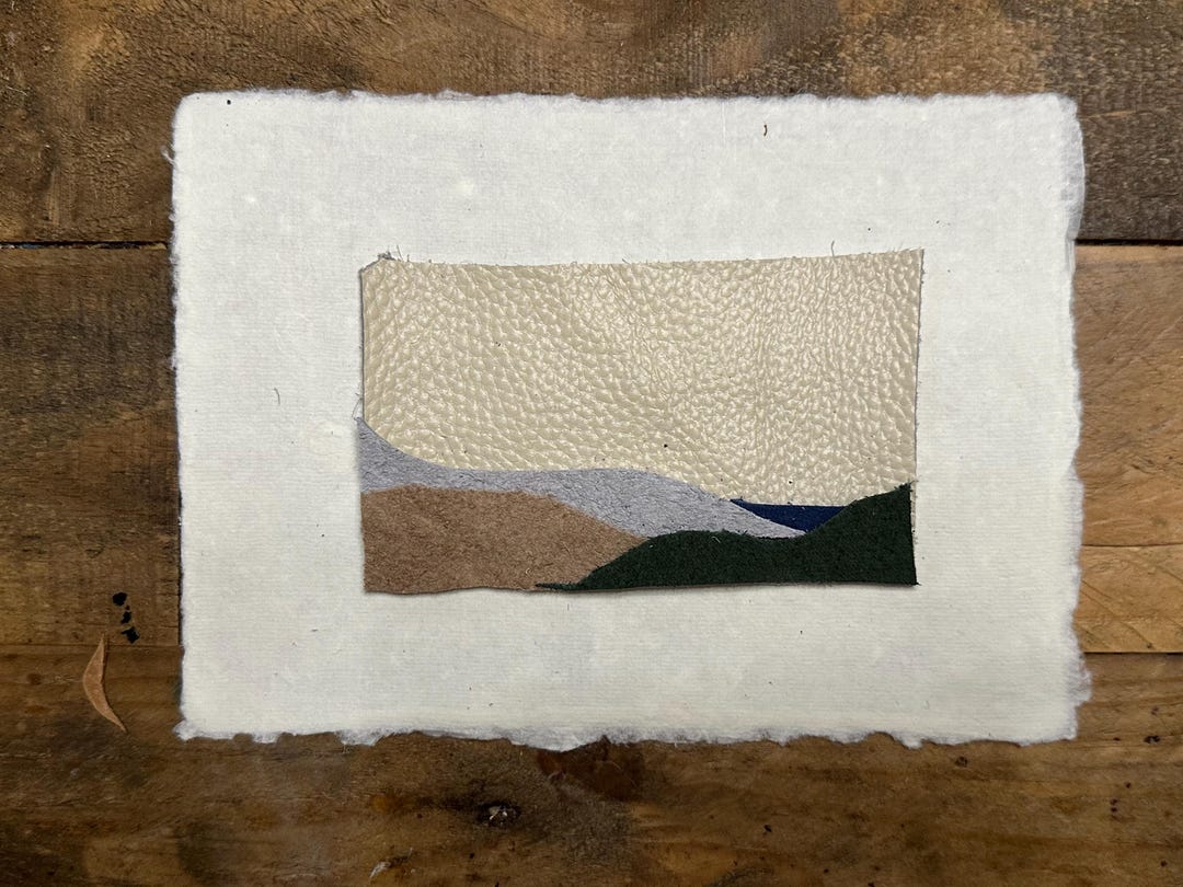 Handmade Leather Landscape Collage: Coastal California Art (4x6) - Etsy