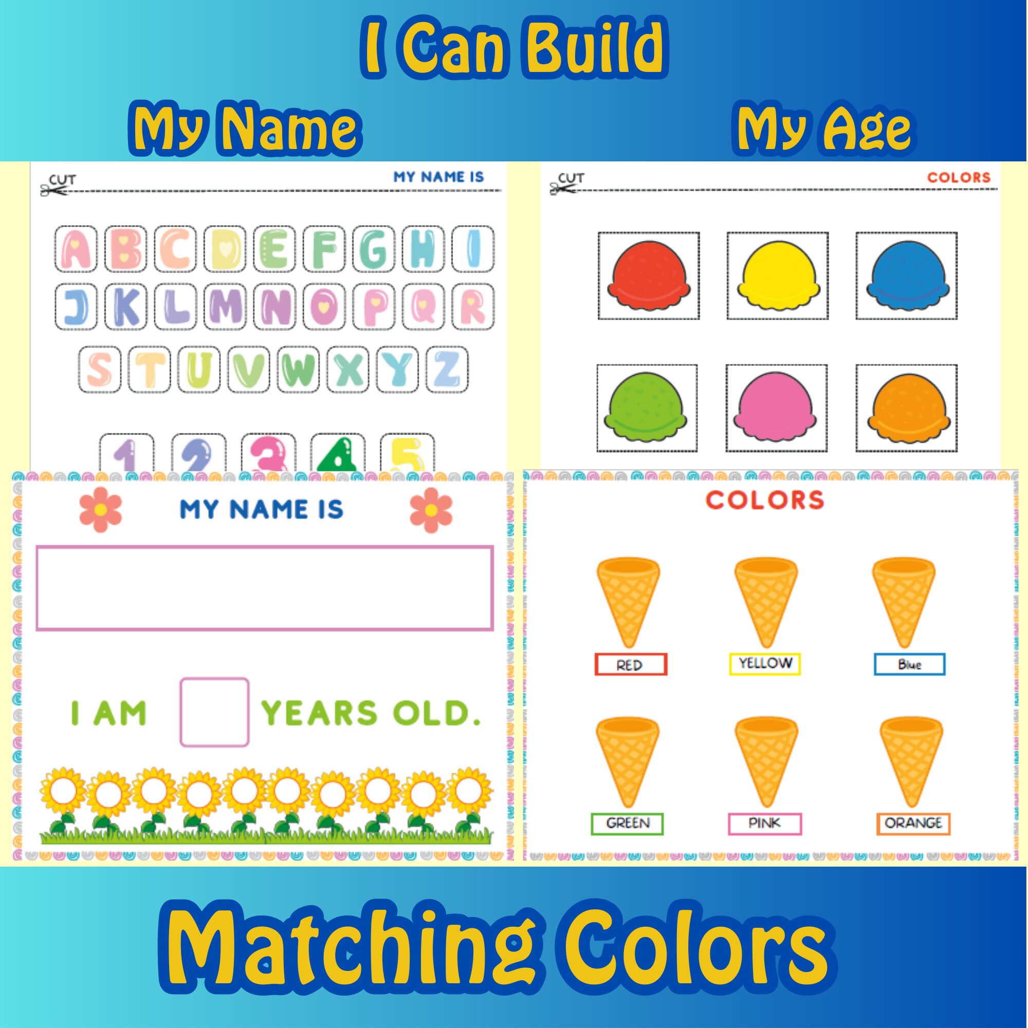 Preschool Pre-k + Kindergarten Learning Bundle | Activity Worksheets ...