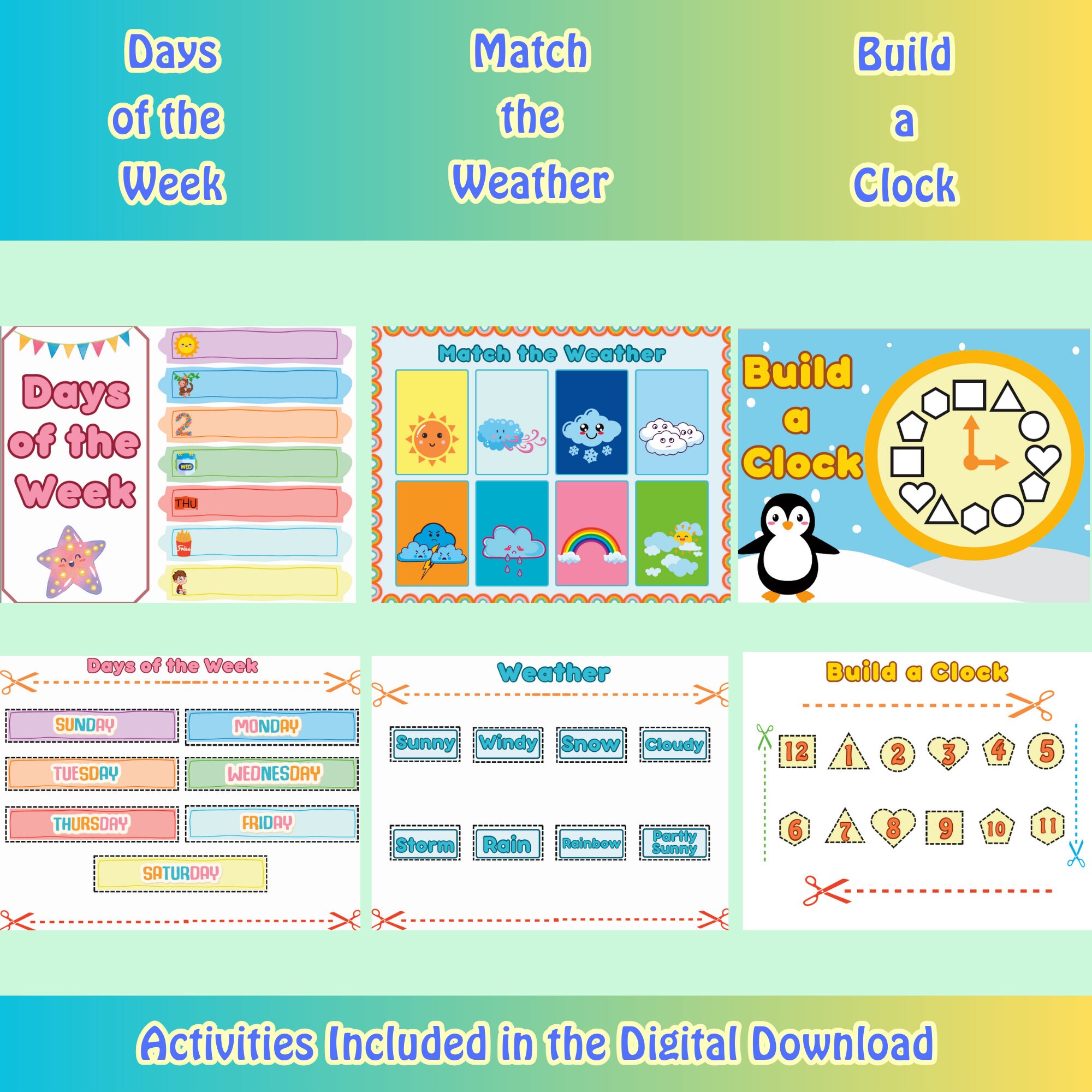 Toddler Busy Book Printable Activity Homeschool Montessori Binder Quiet ...