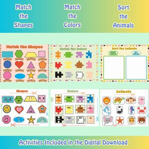 Toddler Busy Book Printable Activity Homeschool Montessori Binder Quiet ...