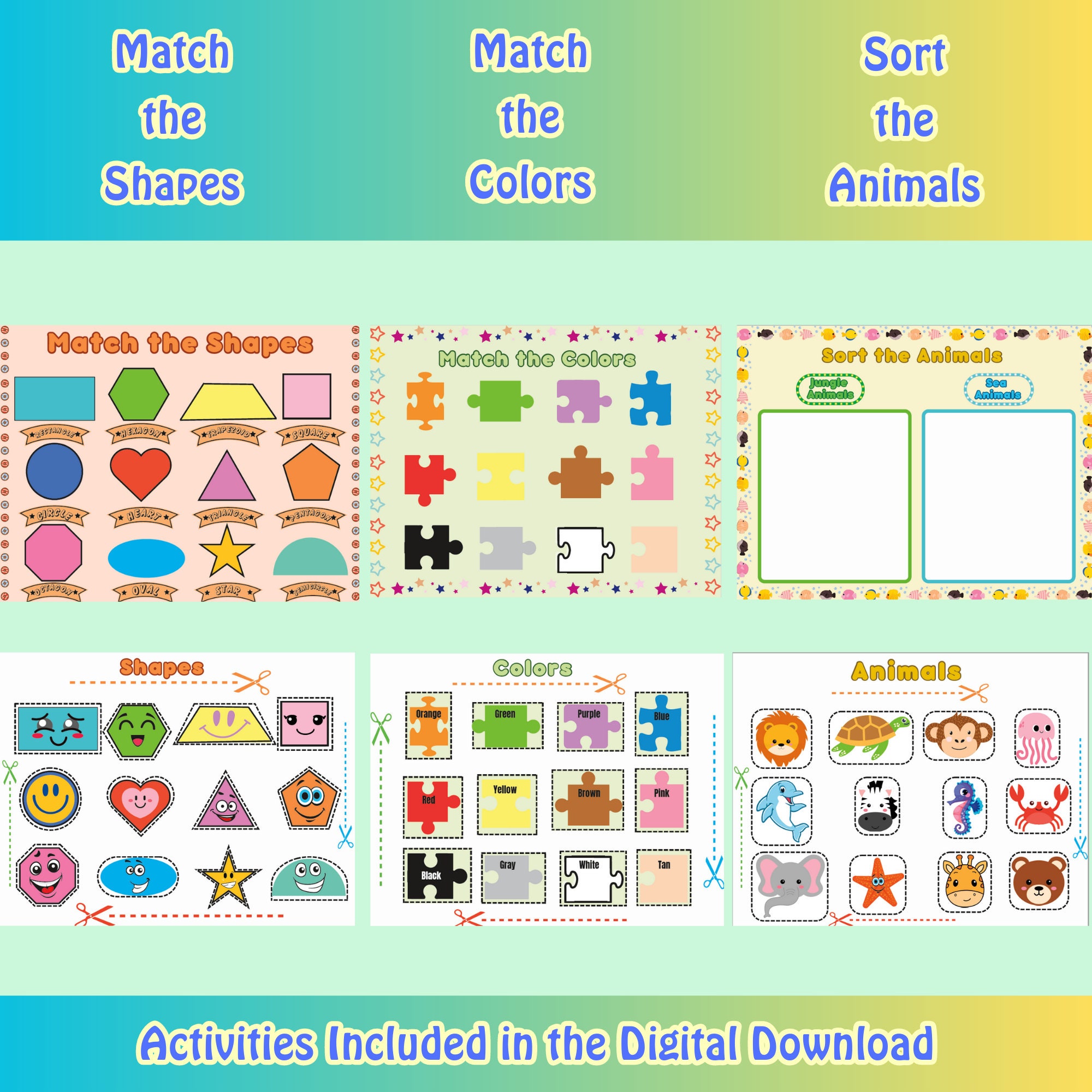 Toddler Busy Book Printable Activity Homeschool Montessori Binder Quiet ...