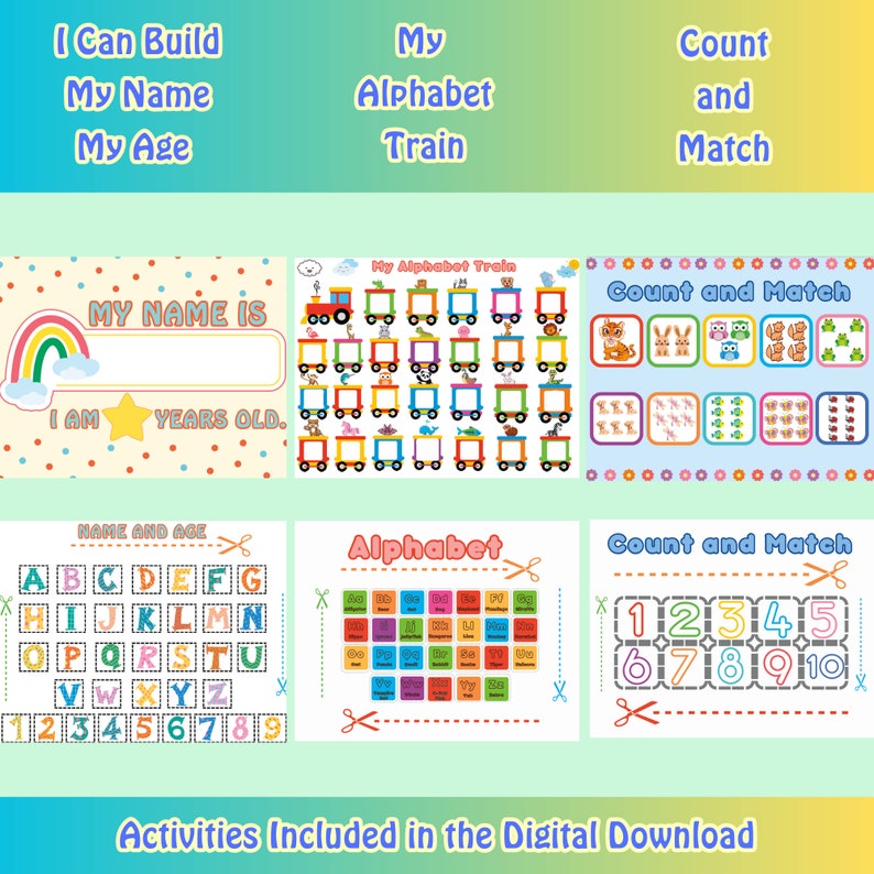 Toddler Busy Book Printable Activity Homeschool Montessori Binder Quiet ...