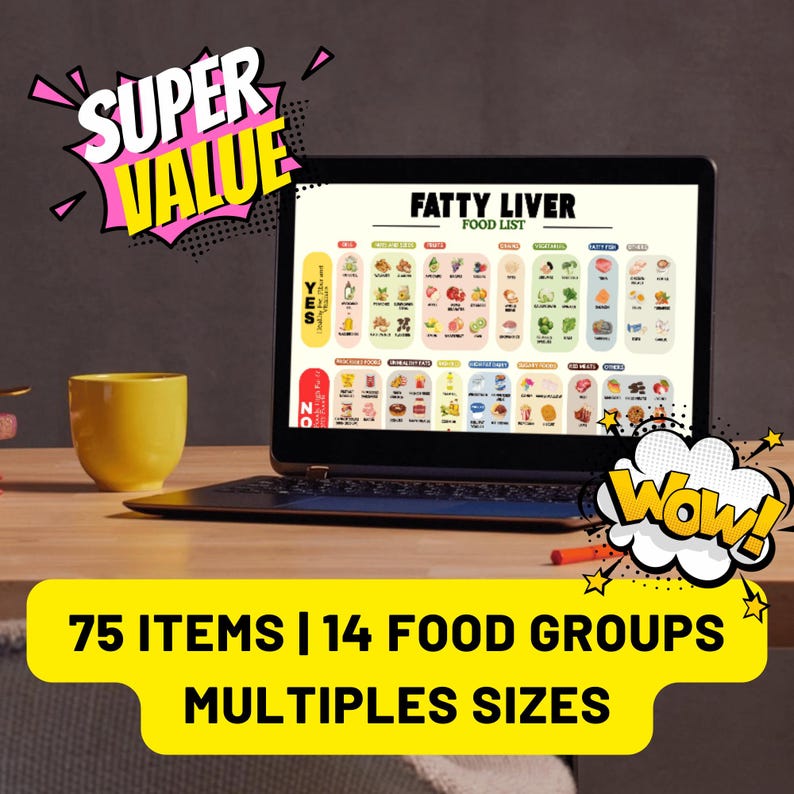 Fatty Liver Grocery Food List, Food Chart Fatty Liver Poster ...
