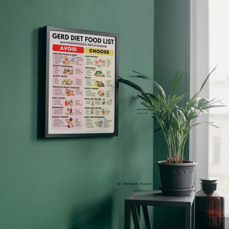 GERD Diet Food List: Acid Reflux, Heartburn Foods Chart (PDF) - Etsy