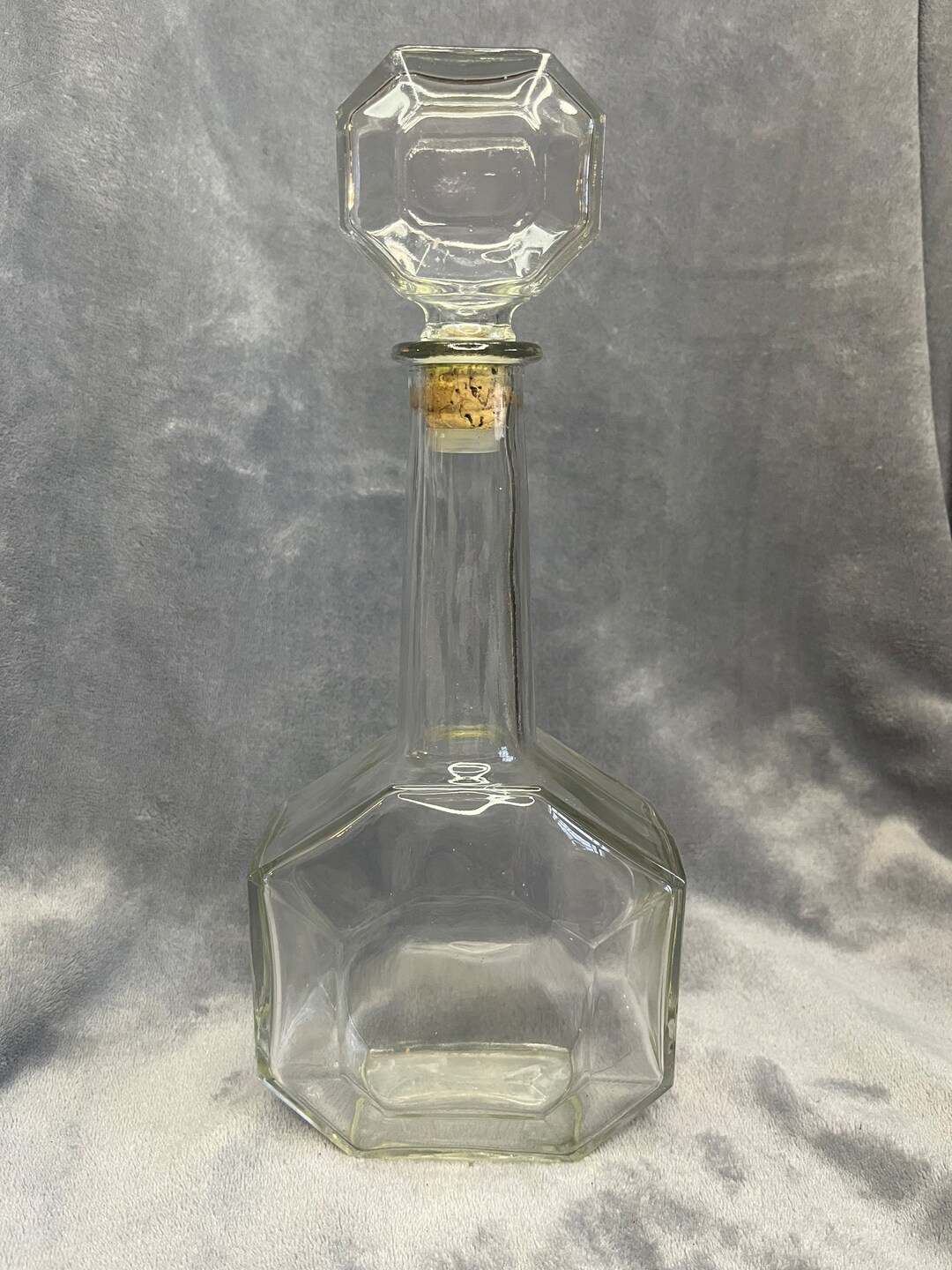 Vintage Long Neck Octagon Shaped Whiskey Bottle With Stopper-read ...
