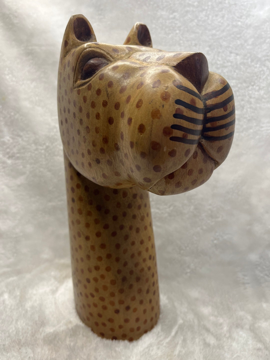 Vintage Modern Hand Carved Wooden Leopard or Cheetah - Etsy