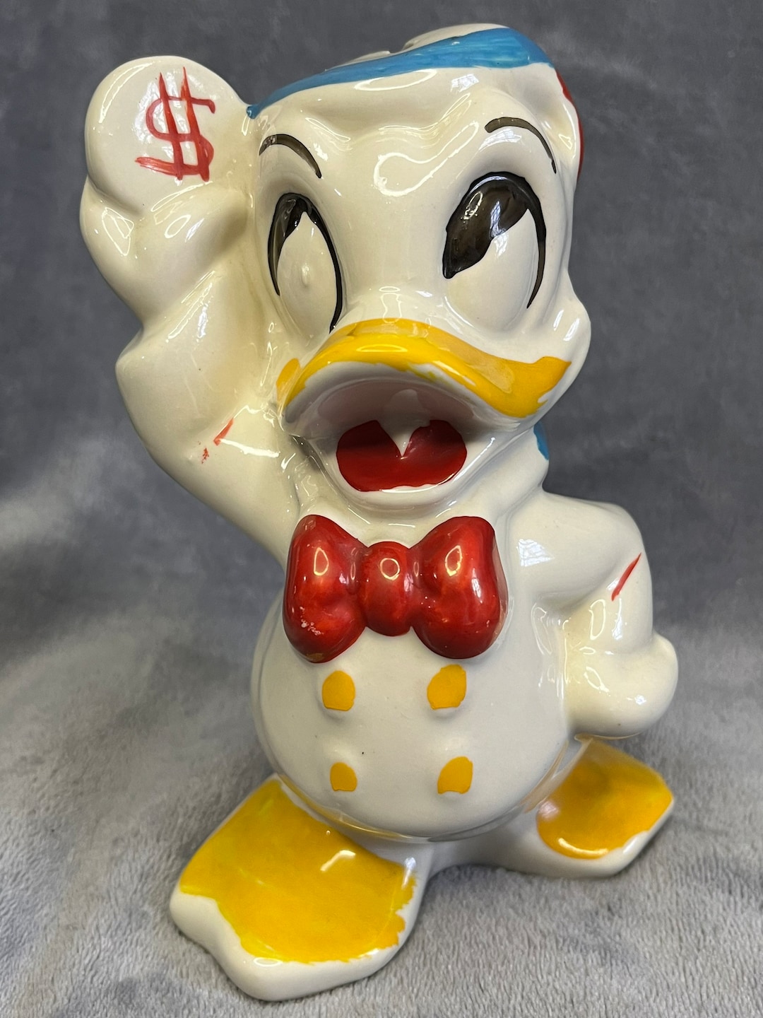 Vintage Walt Disney Donald Duck Holding Coin Ceramic Bank 1940s - Etsy