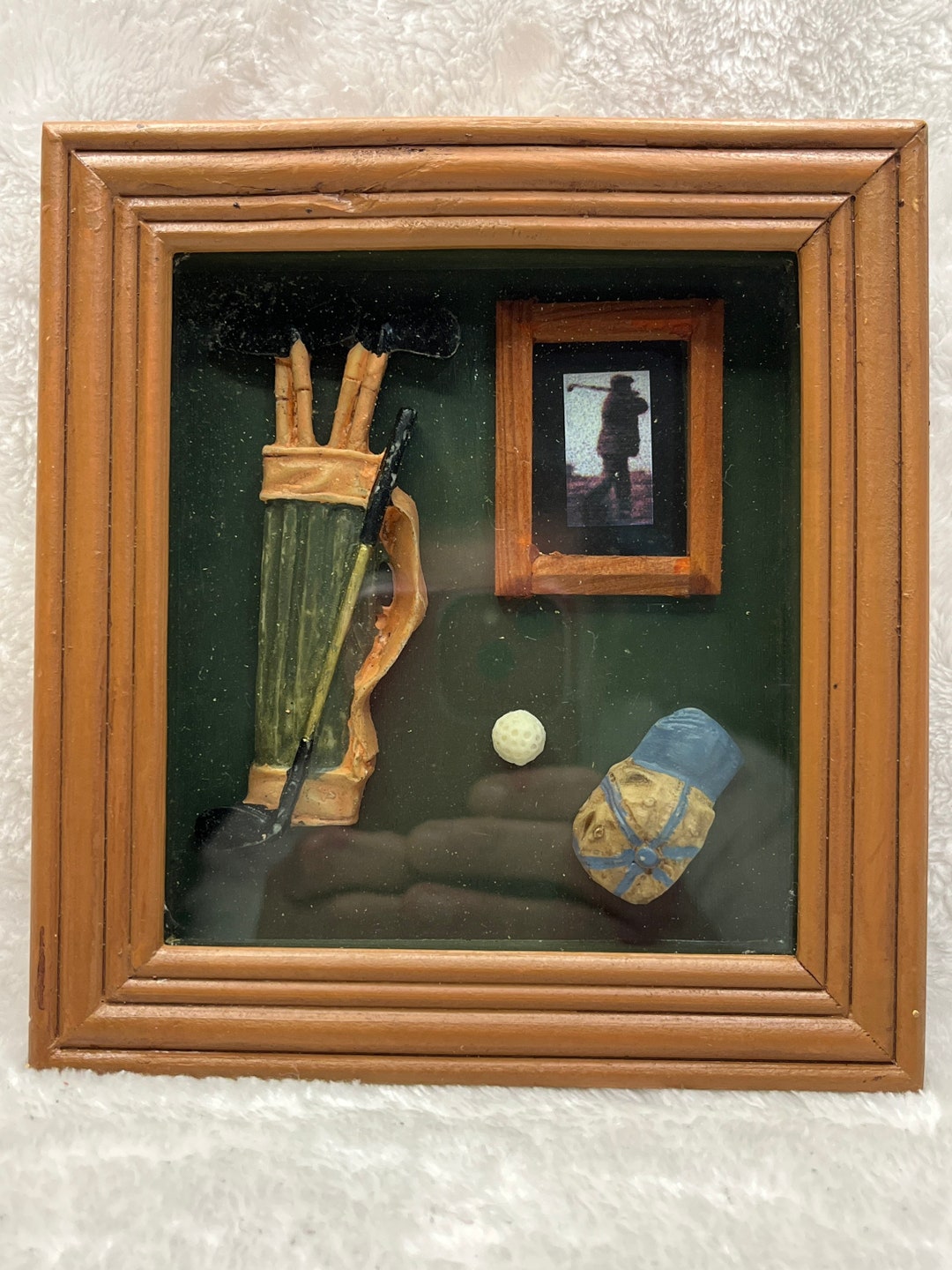 Vintage Golf Themed Shadow Box Golf Decor 18 Dainel Brand 6 H X 5.5 L ...