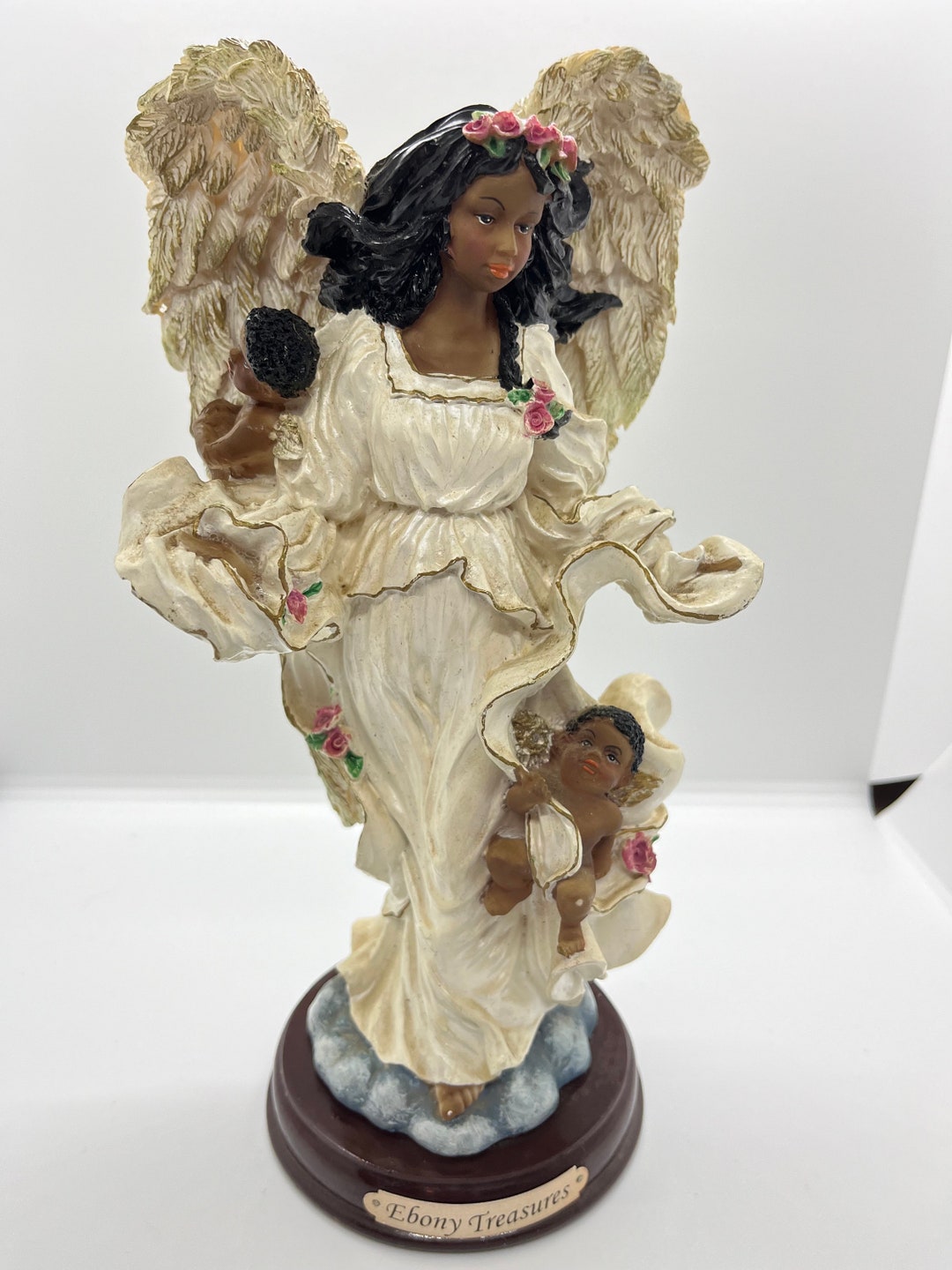RARE Vintage Ebony Treasures Black Folk Art African American Angel ...