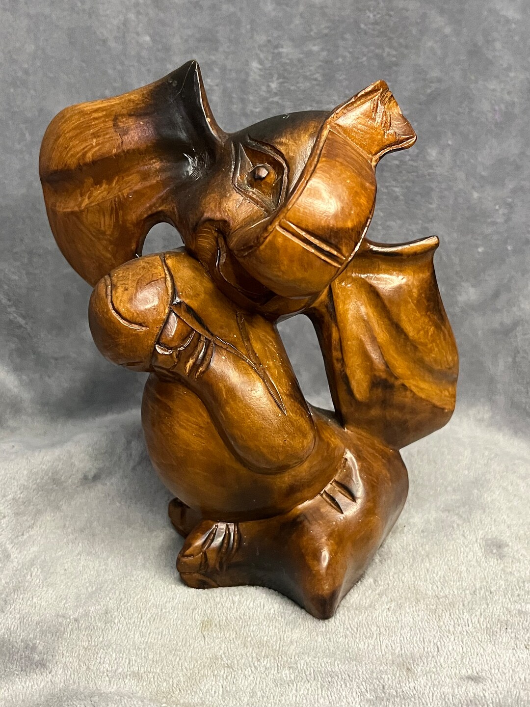 Vintage Carved Wood Dumbo Circus Elephant Sculpture - Etsy