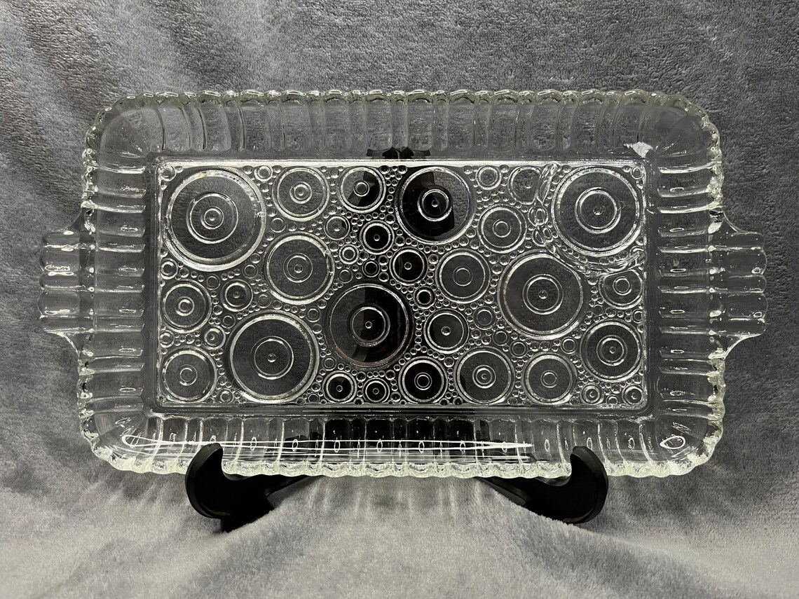 Vintage Atlas Art Deco Clear Glass Trays - Etsy