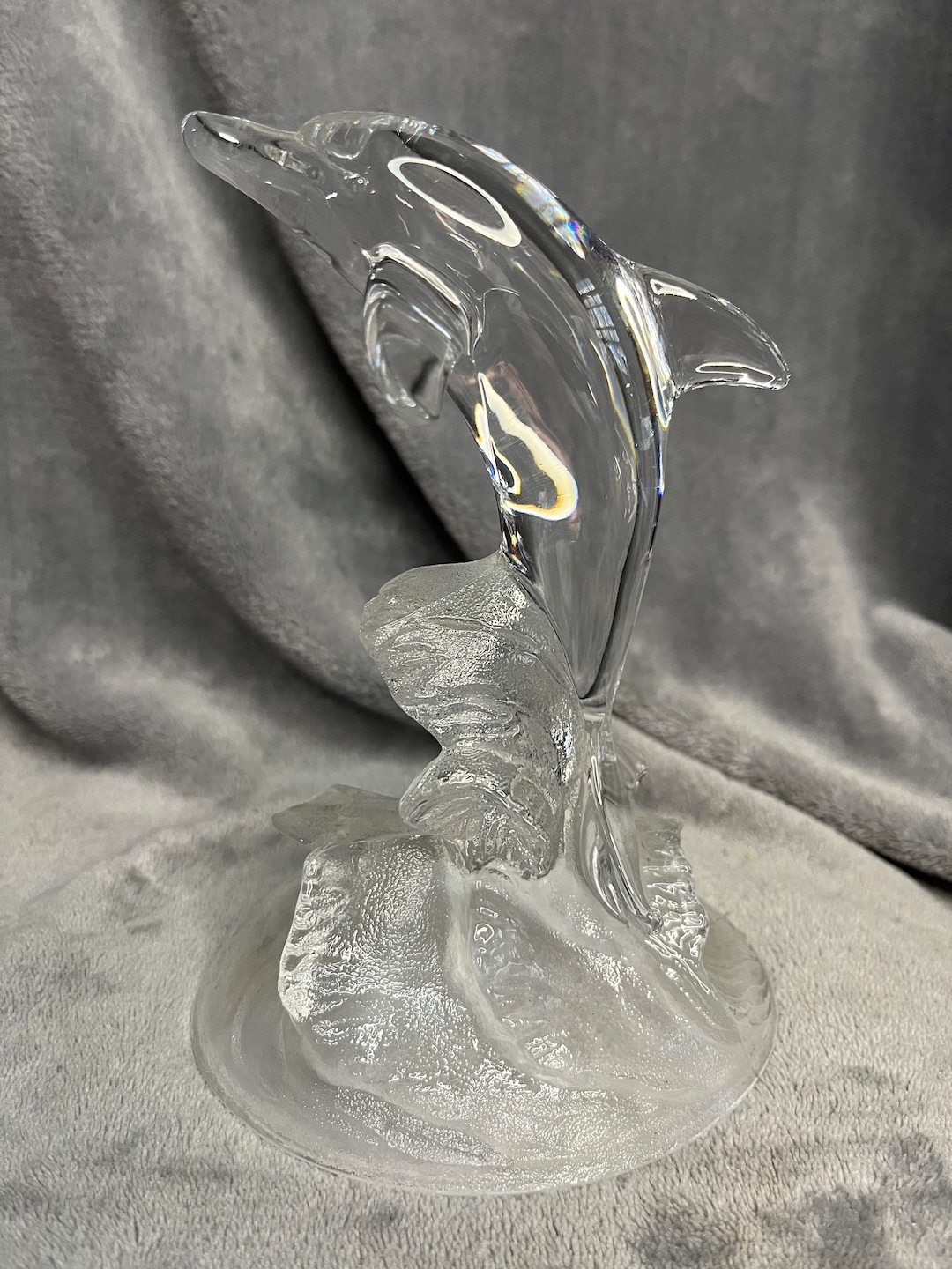 Vintage Lead Crystal Dolphin Figurine - Etsy