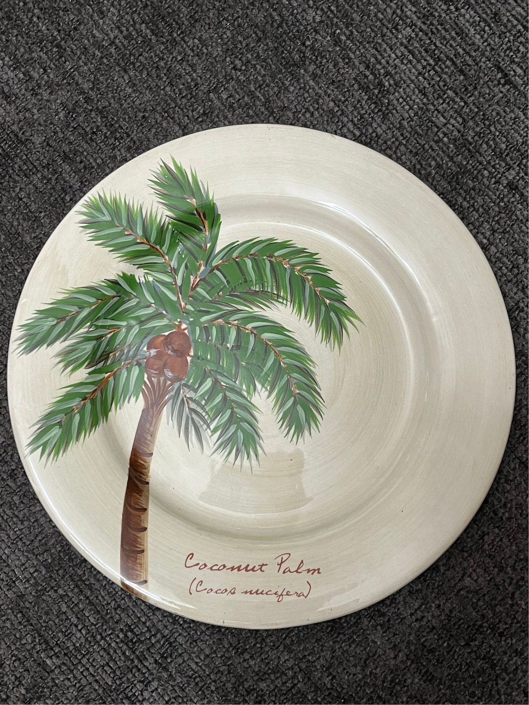 Vintage Palm Tree Plate - Etsy